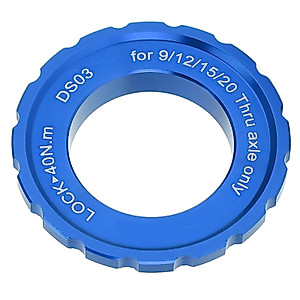Lairun Centerlock Lockring, Universal Centerlock Rotor Lockring, 6-Bolt Wheelset Hub Disc Lock Cover 9/12/15/20MM Barrel Shaft Center Lock Disc Rotor Lockring CNC Machining for Mountain Bike (Blue)