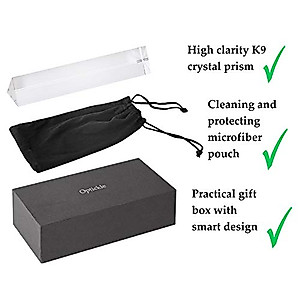 Photography Prism with Cleaning Pouch - Best Crystal Glass Triangular Prism for Photos and Teaching Light Spectrum - Portable 6 Inch Optical Rainbow Prism