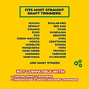 Universal String Trimmer Head Replacement - Easy Line Quick-Load Bump Feed Weed Eater Head Replaces Echo Speed Feed 400 Stihl Ryobi Shindaiwa and More Durable Metal Head Design STRAIGHT SHAFT ONLY