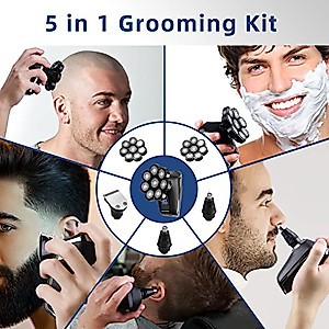 Head Shaver 8D - Electric Head Shavers for Bald Men with Wet and Dry Head - Cordless, Rechargeable, Ergonomic Design - Multifunctional Electric Razor