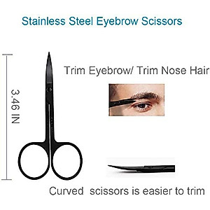 Eyebrow Scissors, 7 in 1 Eyebrow Kit, Professional Eyebrow Grooming Kits for Women, Including Brow Razors, Brush, Scissor, Tweezers, with Storage Box (1)