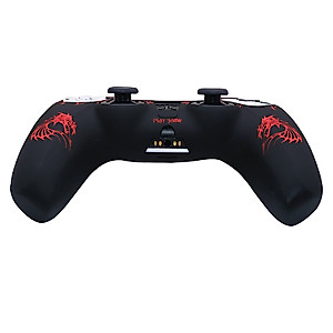 HLRAO silicone case with laser engraved dragon (radiation) for PS5 controller + x2 laser dragon pattern thumb grips and 8 thumb grips.