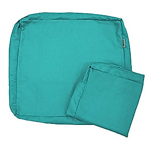 QQbed 6 Pack Outdoor Patio Chair Waterproof Cushion Pillow Seat Duvet Covers 25"X25"X5" - Replacement Cases Only (Peacock Blue, 25"X25"X5" 6 Packs)