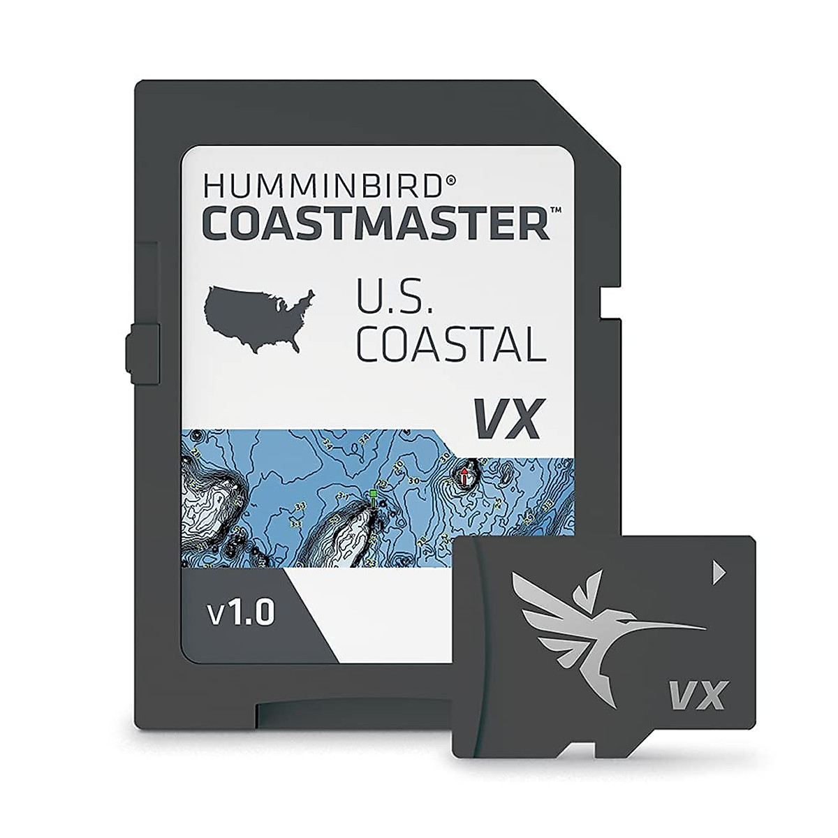 Humminbird 601015-1 CoastMaster U.S. Coastal V1 Digital GPS Maps Micro Card, Black