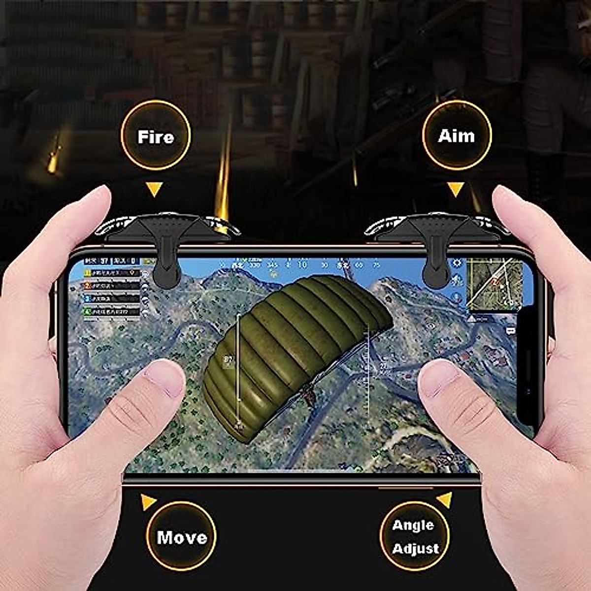 KingTSYU Mobile Game Controller with Clooing Fan, Mobile Gaming Handle with Triggers for 4-6.7" iPhone/Android Phone, Phone Gaming Joystick Gamepad Grip for PUBG/COD/Call of Duty