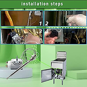 RX-1-36 Thermostat for Fryer 1/4" Mpt Stuff Box, 60125401 Thermostat for Deep Fryer Compatible with Pitco 60125401 fit for Royal Range 3113, Fryer Thermostat 200-400F