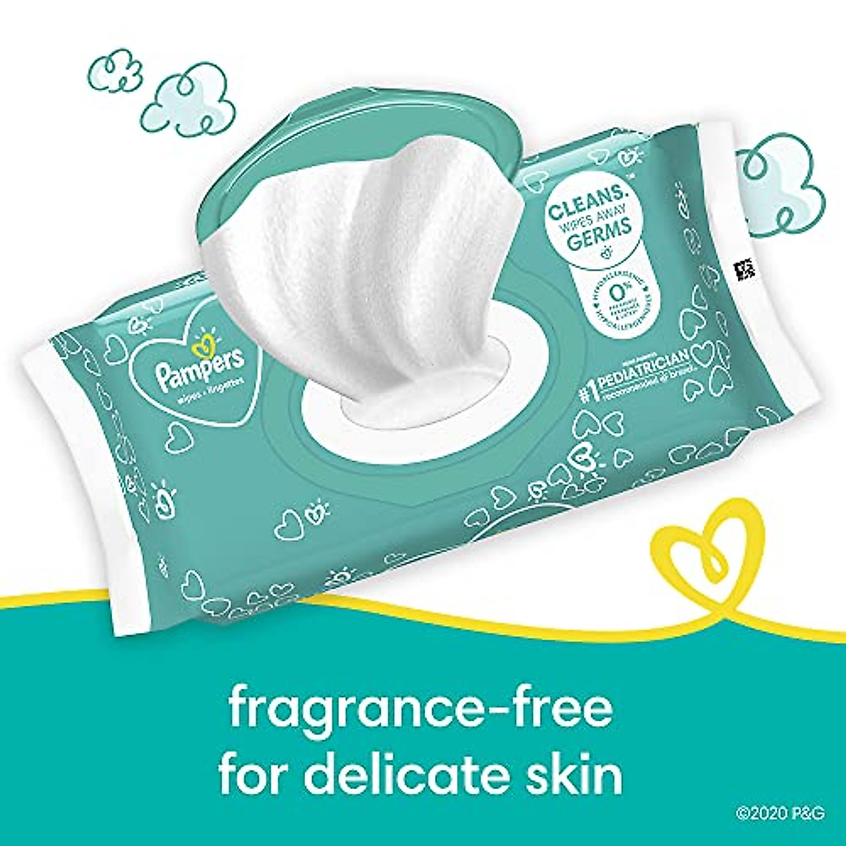 Pampers Baby Wipes Complete Clean Unscented 9X Pop-Top 720 Count