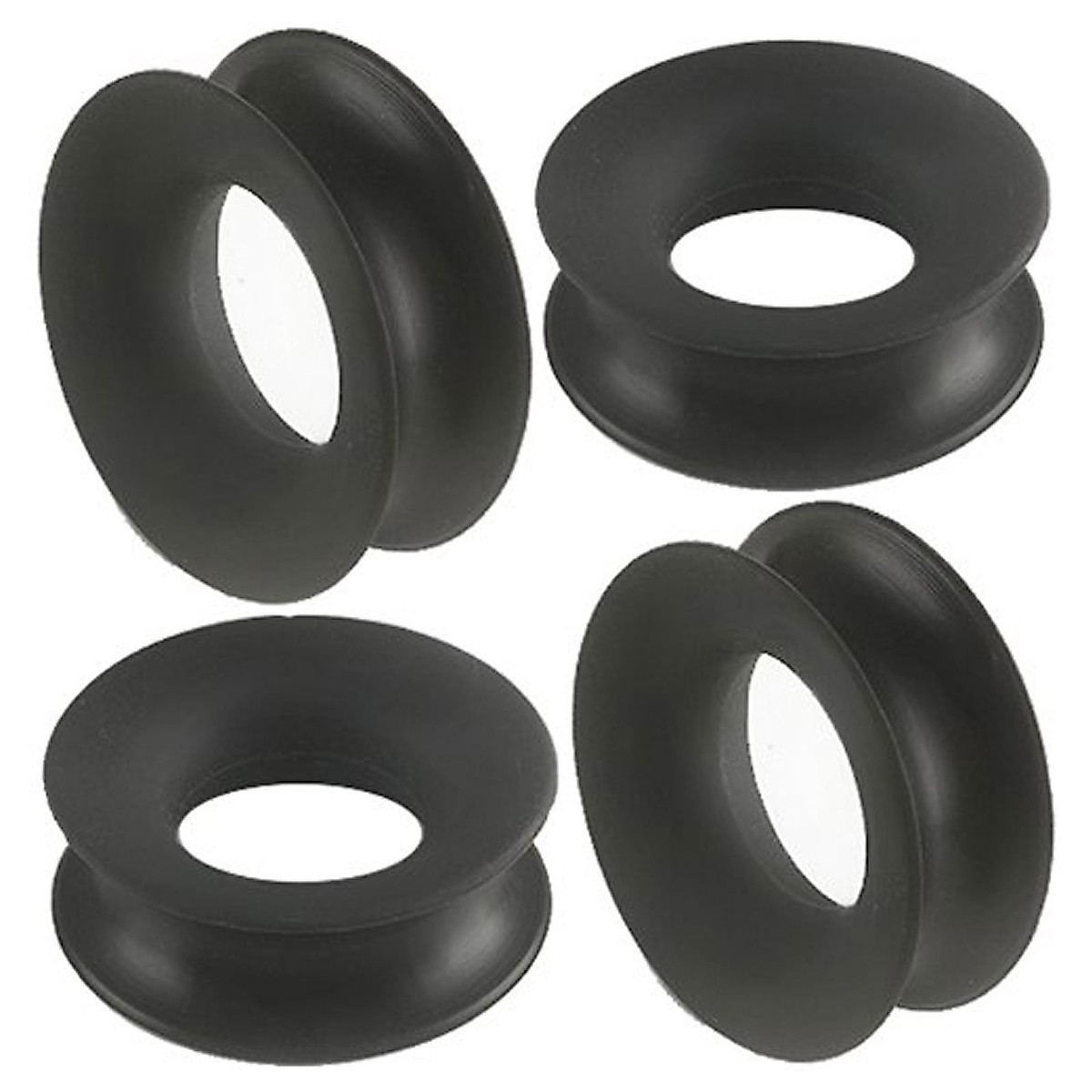 bodyjewellery 7/8 gauge 22mm Black Double Flared Tunnels Ear Plugs SI04 wholesale Lot AFQM s Stretching Stretchers bulk Piercing 4Pcs