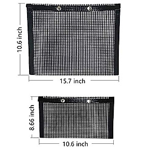 WOHLOPL Grill Bags - Reusable Non-Stick BBQ Mesh Grill Bags, 4 Pieces Large Barbeque Bags for Grilling, Easy to Clean, Two Sizes, 15.7 x 10.6 Inch, 8.66 x 10.6 Inch