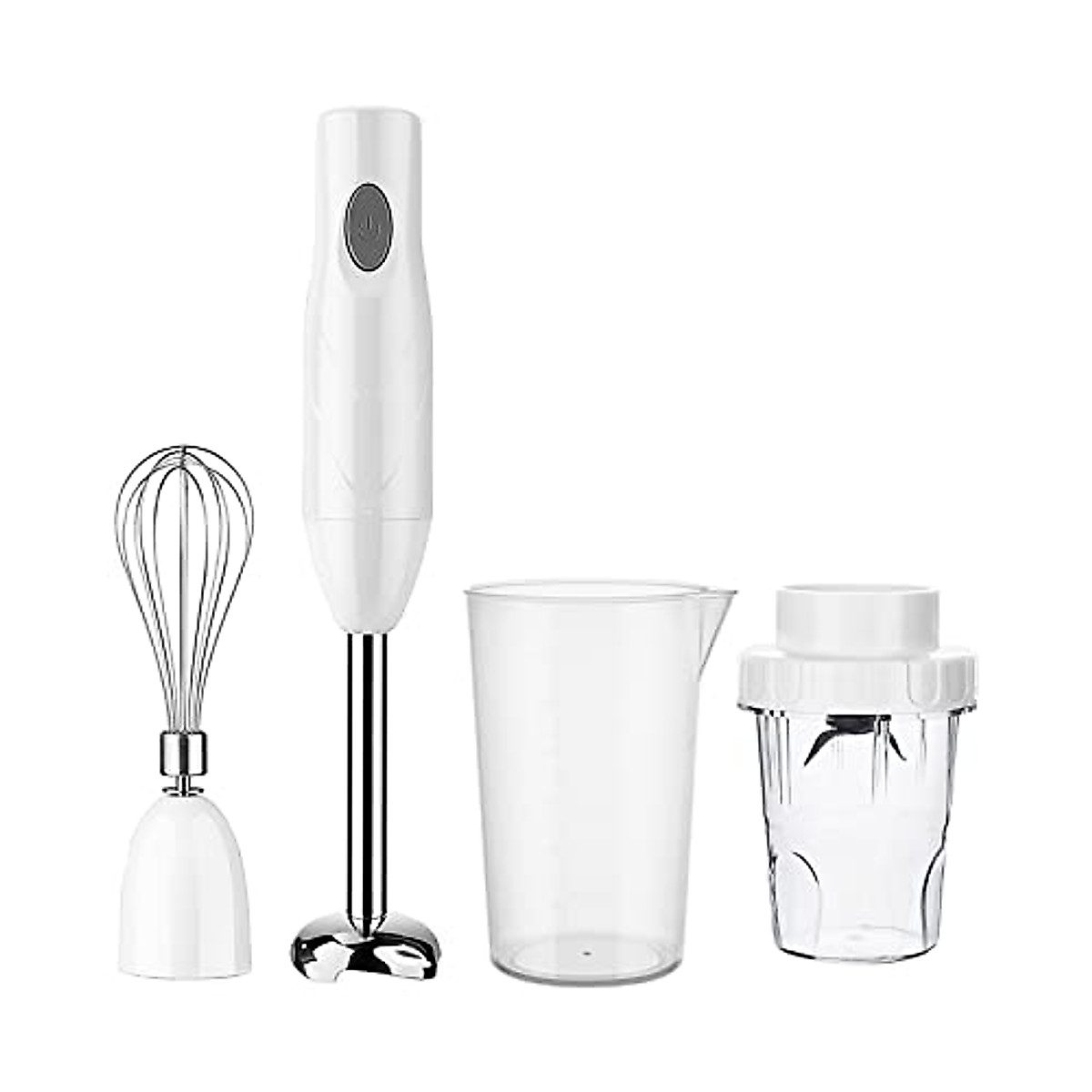 4-in-1 Electric Hand Blender Kit Stick Blender with Mixing Beaker Food Grinder Egg Beater Smoothies Chopper