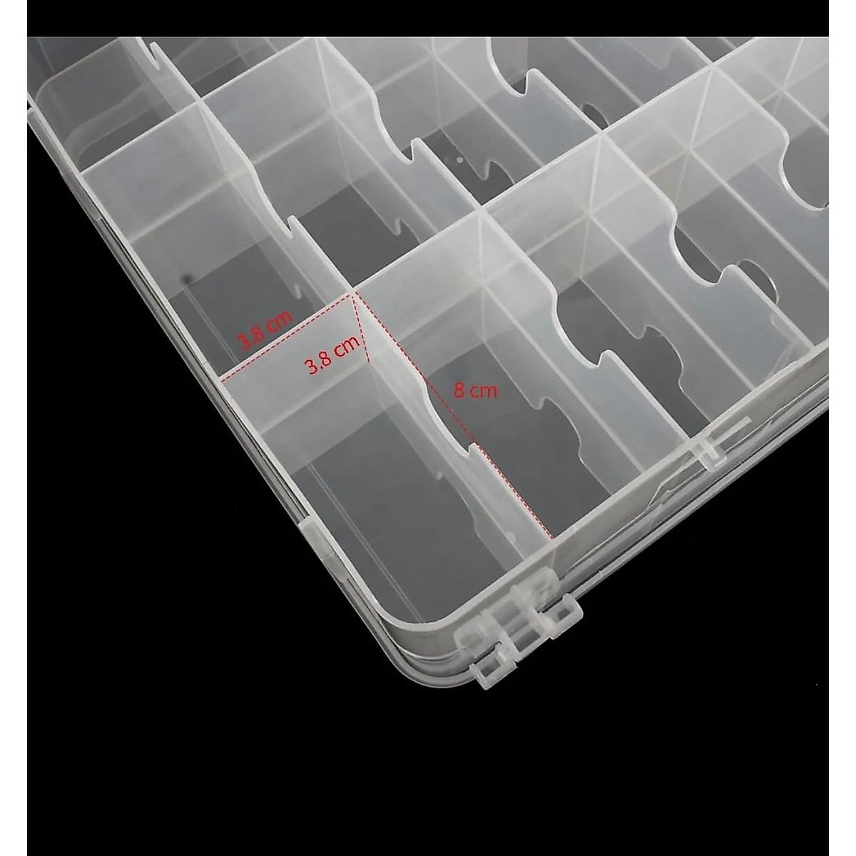 Double Sided Storage Case for 46 Hot Wheels, Matchbox Cars, Small Action Figures, Crafts; Portable Transparent Storage Case with 46 Compartments, Case Only (Transparent)