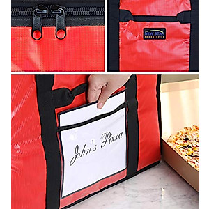 New Star Foodservice 50134 Insulated Pizza Delivery Bag, 20" by 19" by 13", Red