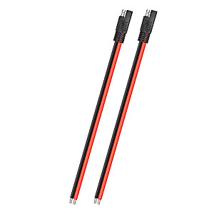 ELFCULB SAE Connector Cable,10AWG 1FT 2 Pin SAE Extension Cable for Solar Panel Car Motorcycle(2 Pieces)
