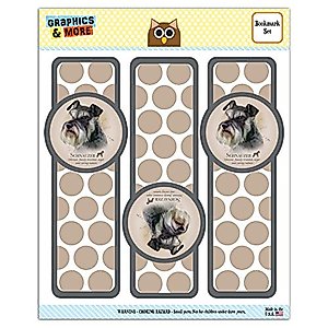 Schnauzer Dog Breed Set of 3 Glossy Laminated Bookmarks