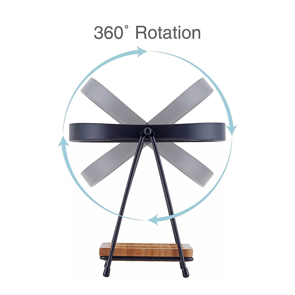 JOYOEIKON Tabletop 5x/1x Magnifying Makeup Mirror with Squared Bamboo Tray Small Desk Mirror 360° Rotation Vanity Mirror with Stand Desktop Cosmetic Mirror