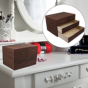 Veemoon Desk Organizer Wooden Storage Box Drawer Storage Organizer for Home Office