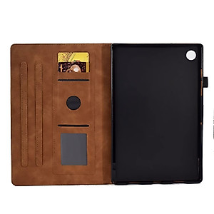 MonsDirect Case for Samsung Galaxy Tab A8 10.5 inch 2022, Suede Leather Multi-Angle Stand Cover, Smart Auto Wake/Sleep Folio Case with Pen Holder for 10.5" Galaxy Tab A8 [SM-X200/X205/X207], Brown