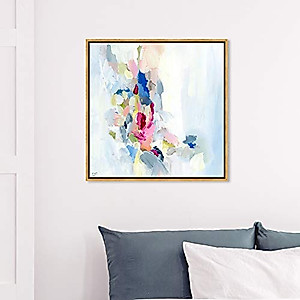 The Oliver Gal Artist Co. Abstract Wall Art Canvas Prints 'Mi Alegria' Paint Home Décor, 30x30, Gold Frame