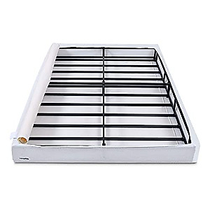 Amazon Basics Smart Box Spring Bed Base, 5 Inch Mattress Foundation, Tool-Free Easy Assembly, Twin, White