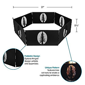 Camco Heavy Duty Steel Campfire Ring - 27"" Wide with Hinged Construction, Portable Collapsible Design is Easily Transportable, Comes with Storage Bag - (51091)", Black