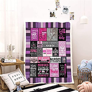 Nurse Gifts RN Gifts for Nurses Throw Blanket, Nurse Gifts for Women,School Nurse Gifts,Soft Fluffy Sherpa Warm Throw Blankets for Bed, Office and Couch