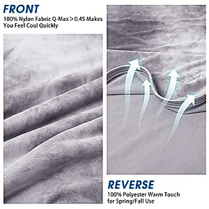 inhand Cooling Blanket Queen Size, Summer Blankets for Hot Sleepers & Night Sweat, Thin Blanket Cold Cool Lightweight Cooling Blanket for Couch Bed, Light Blanket for All Season Use