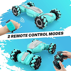 ACAMMZAR Gesture Sensing RC Stunt Car, 2.4G 4WD Remote Control Gesture RC Cars for Kids, Hand Control Double Sided 360° Rotating Off Road, Twist Car for Boys & Girls Birthday Gifts