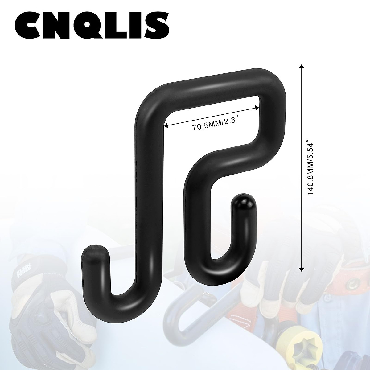 CNQLIS 2-Pack Black 3" Aerial Bucket Lineman Bucket Hooks for Blankets, Aerial Bucket Hooks, Aerial Basket Hooks, Lineman Bucket Tool Holders, Tool Bag or Apron Holder Hooks