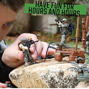 Special Forces US Military Mini Action Figures 3 Army Building Sets 9 soldiers Jungle Troopers Ghillie Suit Sniper Jungle Defence Squad Special Troops Toy10+ Kids & Parents Quality Family Time 443 Pcs