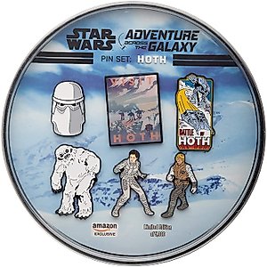 STAR WARS Hoth Metal-Based and Enamel 6 Lapel Pin Set with Officially Licensed 16cm Circular Window Box with Collapsible Kick Stand. (Amazon Exclusive)