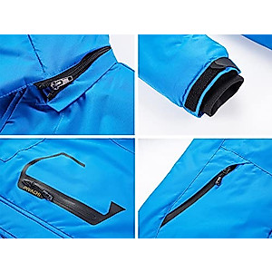INVACHI Men's Mountain Waterproof Ski Coat Windproof Rain Jacket Winter Warm Hooded Coat