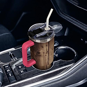 WYUSPGK 40oz Stainless Steel Car Mug, Wood Grain Print Travel Mug, Double-Wall Insulated with Straw, Perfect for Car, Office, Outdoor