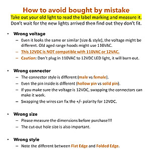 Awoco LED Light Bulbs Replacement for Range Hoods - 12V DC, 2W, Cooker Hood led Light Bulbs with 3000K Warm Yellow (Pack of 2)