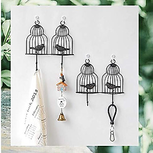 Creative Wrought Iron Bird Cage Hook fit for Clothing Store Door Back Coat Hook Porch Key Rack