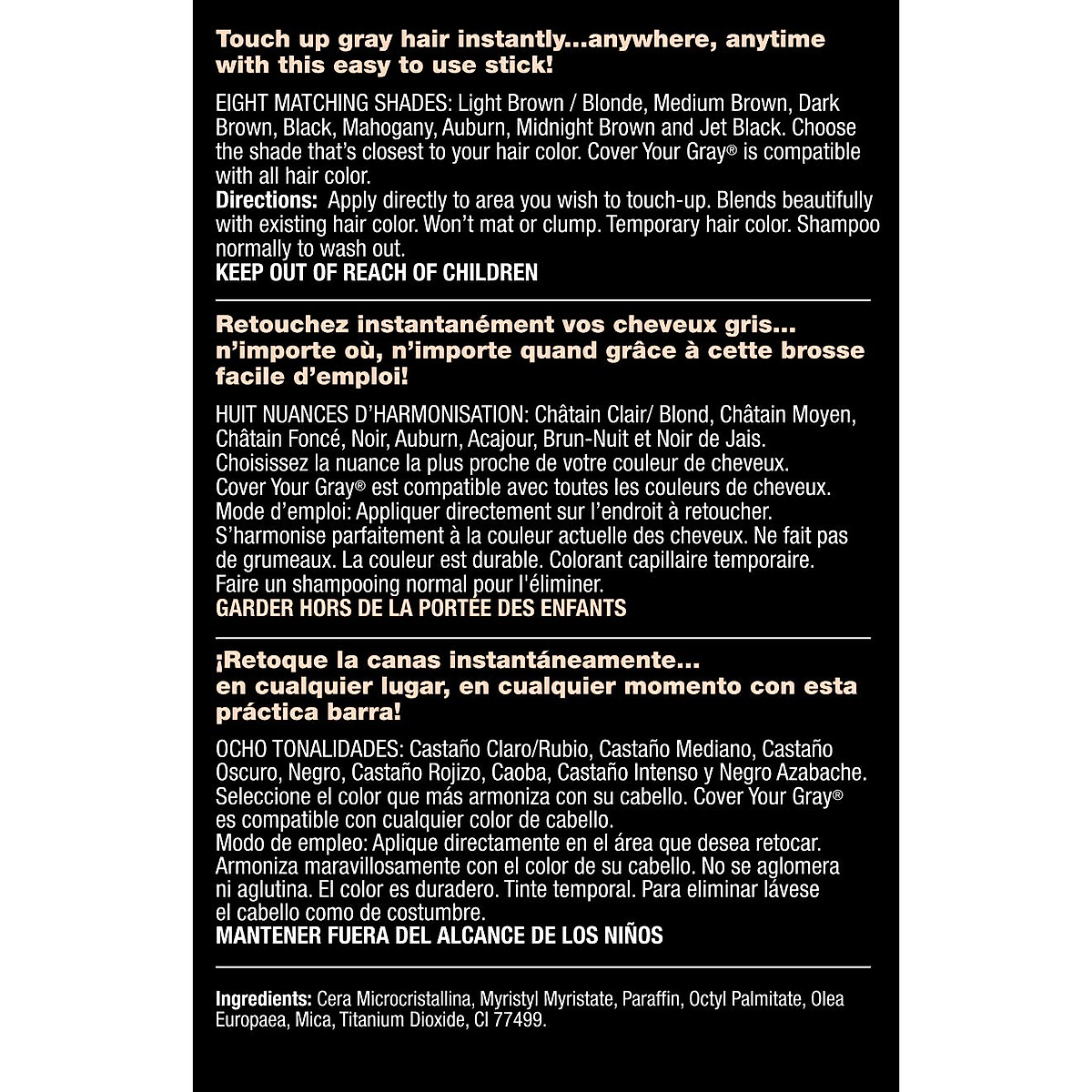 Cover Your Gray Hair Color Touch-Up Stick - Jet Black (2-Pack)