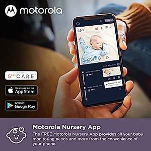 Motorola Baby Monitor Camera VM65 - WiFi Video Camera with HD 1080p - Connects to Smart Phone App, 1000ft Long Range, Two-Way Audio, Digital Pan-Tilt-Zoom, Room Temp, Lullabies, Night Vision