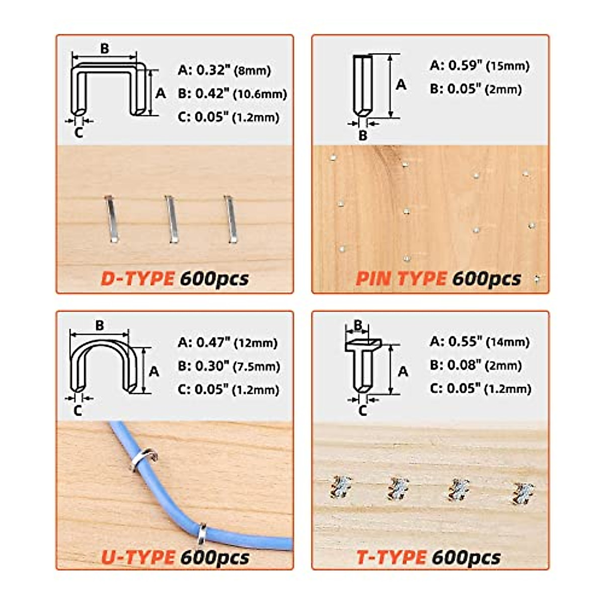 DIFFLIFE Staple Gun Heavy Duty, YEAHOME 4-in-1 Stapler Gun with 2400 Staples, Manual Brad Nailer Power Adjustment Stapler Gun for Wood, Crafts, Carpentry, Decoration DIY