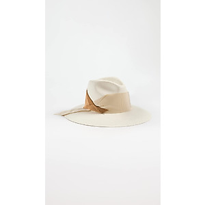 Freya Women's Gardenia Straw Hat, White - Bone/Caramel, S-M