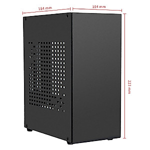 Aluminum Mini ITX Case with PCIe Riser, JOYJOM Mini PC Case, SFF Small Form Factor PC Case, TX Computer Gaming Case supports GPU Graphics Card (Black)