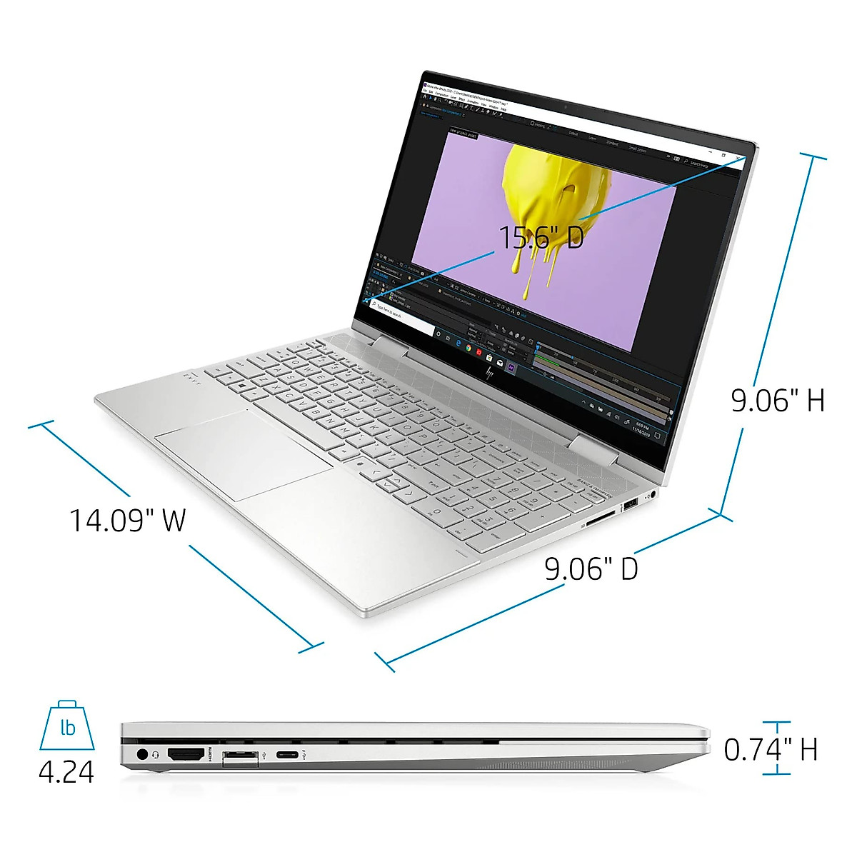 HP Envy x360 15.6" Touchscreen 2-in-1 Laptop - 1080p - Intel Core i5-1135G7-16GB RAM - 512GB SSD - Windows 10 PRO - Intel® Iris® Xe Graphics - w/HDMI Cable