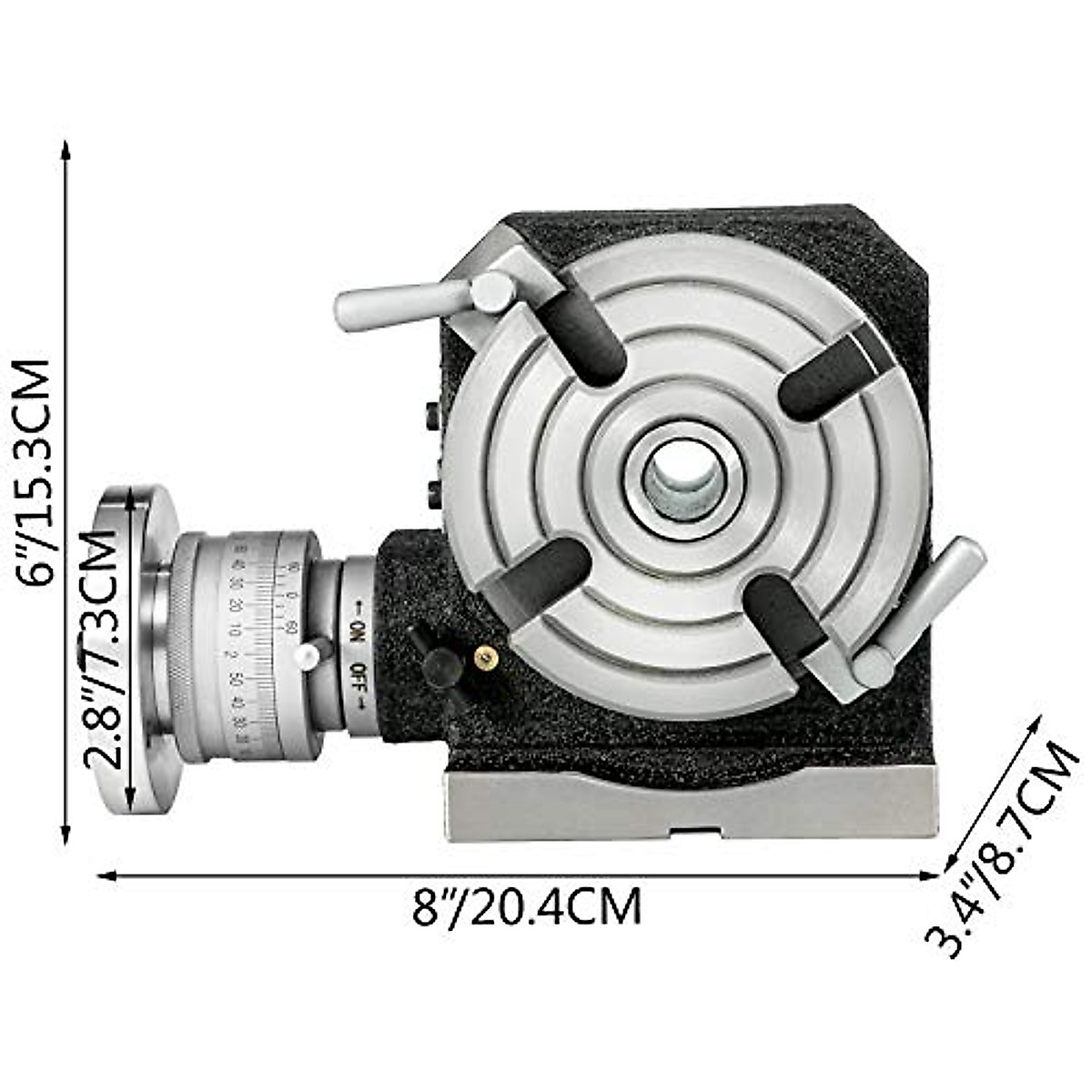 BestEquip Rotary Table 4inch(100mm) Horizontal Vertical Milling Table 2/5inch(10mm) 4-Slot Milling Rotary Table MT-2 Rotary Table for Milling with Indexing Plate Set for Precision Milling Drilling