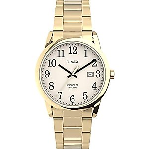 Timex Men's Easy Reader 38mm Watch – Gold-Tone Case Cream Dial with Gold-Tone Stainless Steel Bracelet