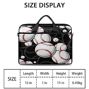Baseball Laptop Computer Bag Waterproof Shoulder Messenger Bag 13-15 inch Durable Laptop Tote Bag with Shoulder Strap Handle Lightweight Crossbody Briefcase