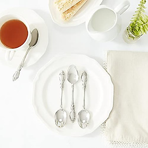 Oneida Louisiana Fine Flatware Teaspoons, Set of 4, 18/10 Stainless Steel