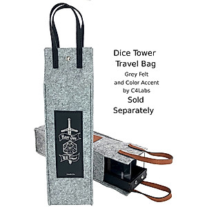 C4Labs 10" Round Padded Norse Compass Dice Tray and Tall Classic Black Dice Tower