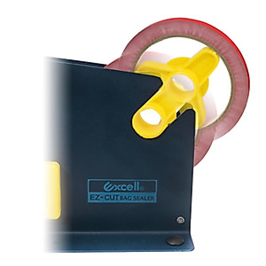 E-605K/799B Excell Steel Tape Bag Sealer with Two 1/2 inch Bag Sealing Tape, Plastic Bag Sealer Poly Bag Sealer for Meat Bread, Heavy Duty Metal Produce Bag Sealing Taper Dispenser +LuxProdX Sticker