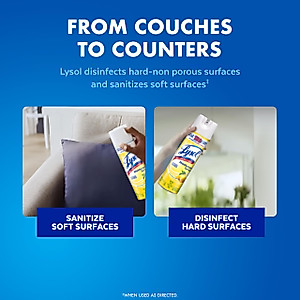 Lysol Disinfectant Spray, Sanitizing and Antibacterial Spray, For Disinfecting and Deodorizing, Lemon Breeze, 19 Fl Oz (Pack of 2), Packaging May Vary