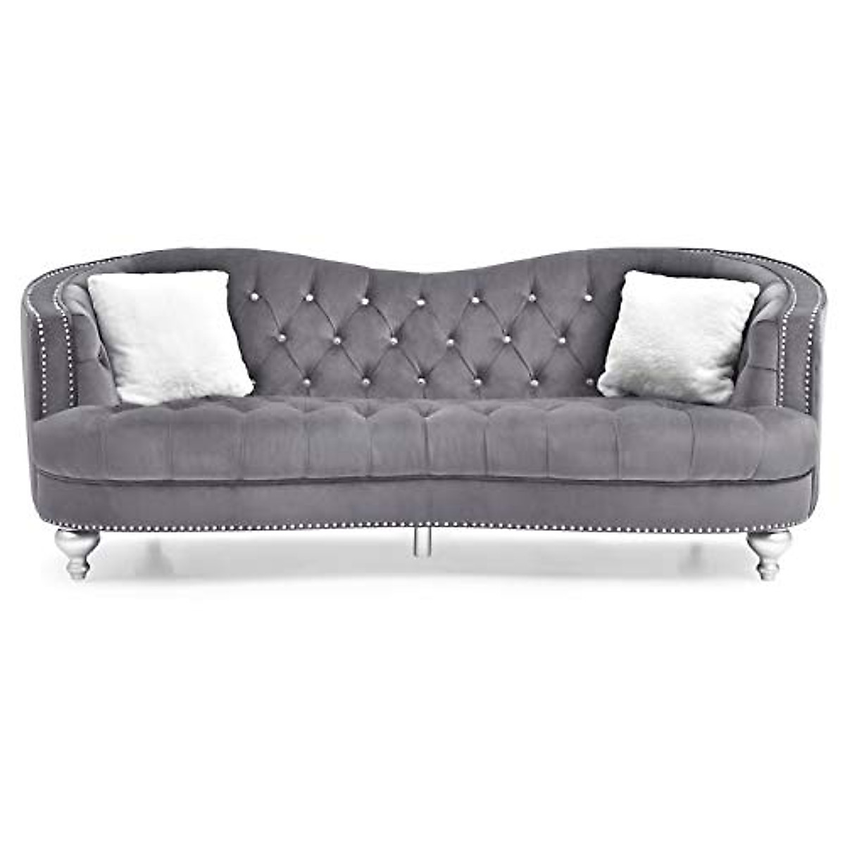 Glory Furniture Jewel Sofa, Gray. Living Room Furniture 35" H x 90" W x 37" D