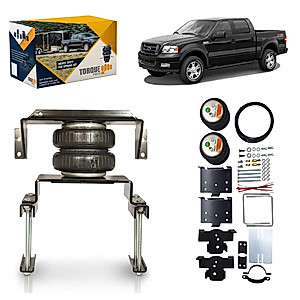 TORQUE Airbag Air Bag Suspension Kit for 2004-2008 Ford F150 (Not FX 2) 2WD 4WD F-150 Rear Helper Bag Spring Towing 5000 lbs (Replaces Firestone Ride Rite 2350) (TR2350)