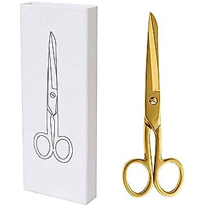Gold Scissors 7 Inches Professional Multi-Purpose Stainless Steel Scissors Heavy Duty Straight Recycled Scissors for Cutting Leather Arts Fabric Crafts Scissors
